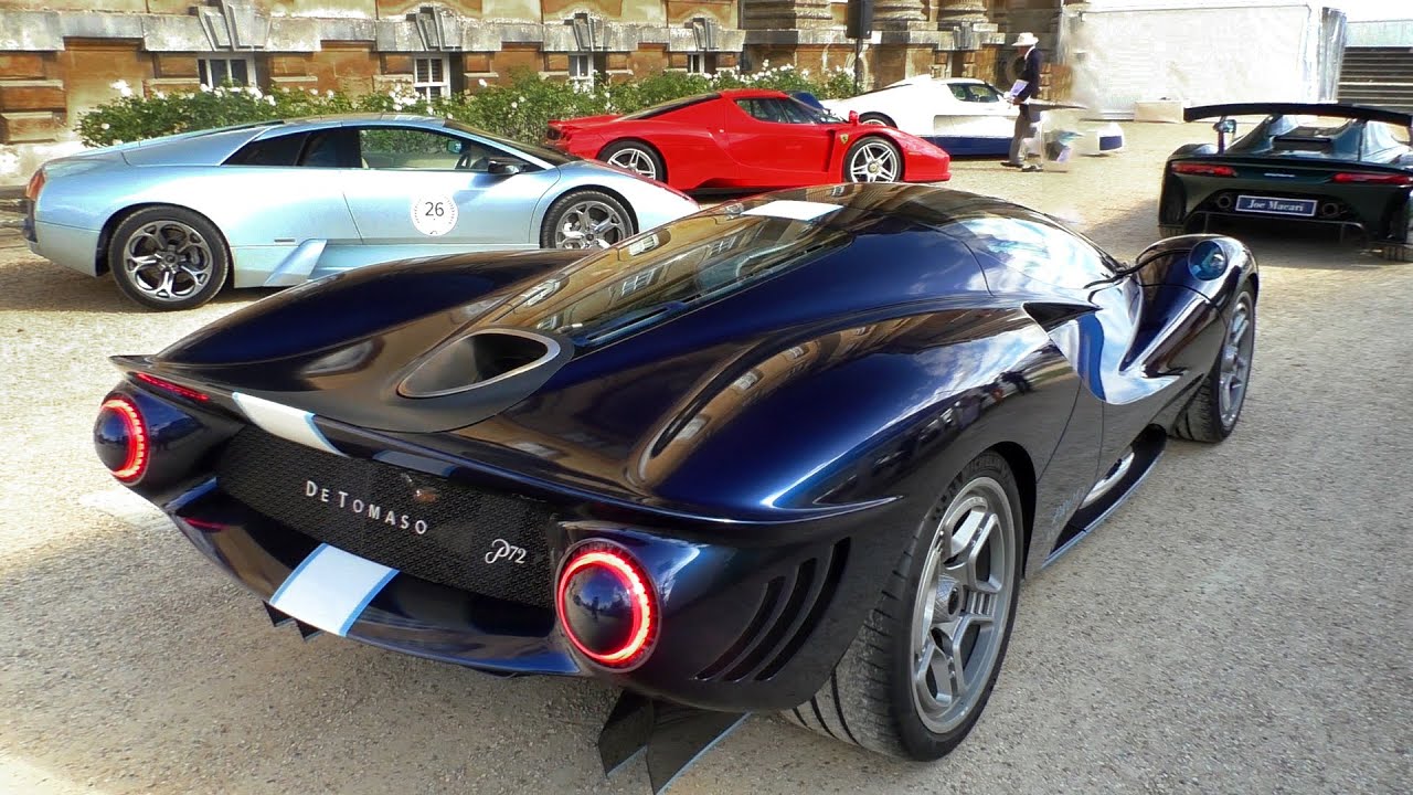 Brand New $1.5 Million De Tomaso P72 Sound, Startup, Driving at Salon ...