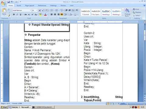 Fungsi String dalam Pascal - YouTube