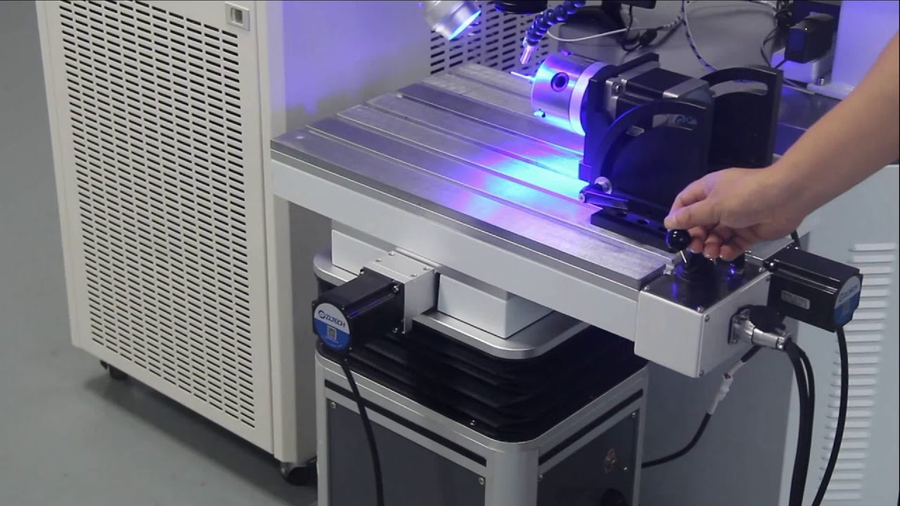 Mould laser welding machine with rotary - YouTube