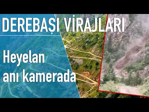 'Derebaşı Virajları'ndaki heyelan anı kamerada