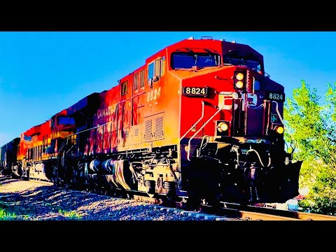 6/18/24 CP ES44AC 8824,KCS ET44AC 5012,Anniversary ES44AC 6017 Grain UP C45ACCTE 7471,H1 C44-D9 ...