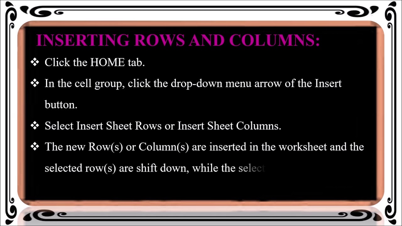 Ch 7 Inserting Rows And Columns Class 6 Computer Science YouTube Ch 7 Inserting Rows And Columns Class 6 Computer Science YouTube