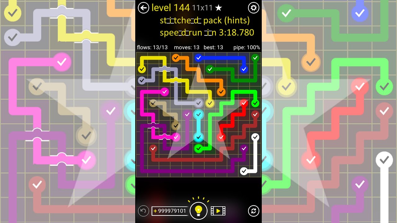 [WR] Flow Free: Bridges - Stitched Pack (Hints) in 3:18.780 - YouTube