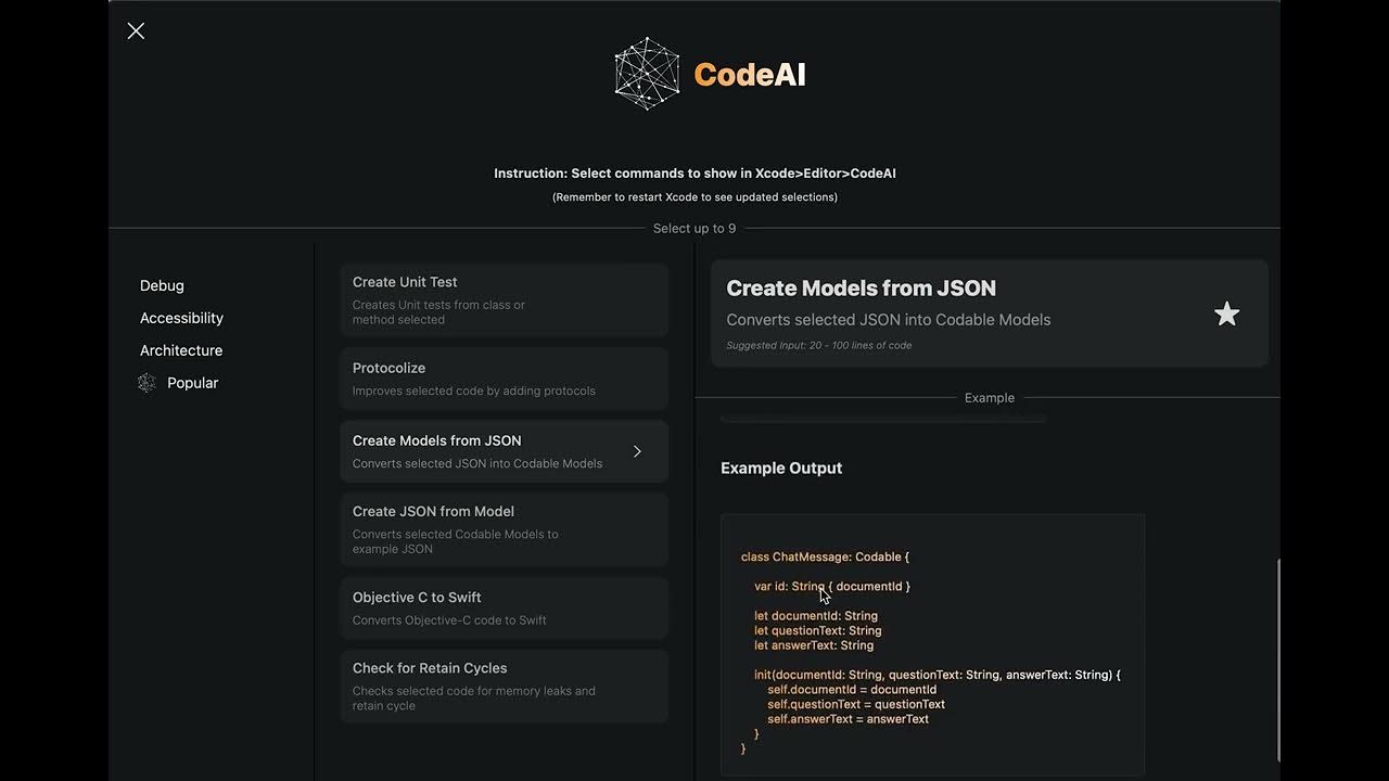 Command List for CodeAI - YouTube