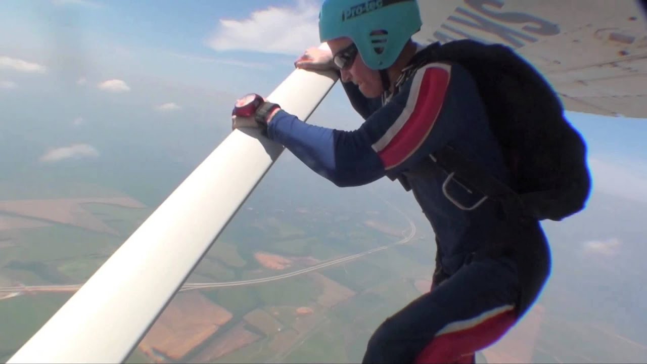 Batwing exit skydive - YouTube