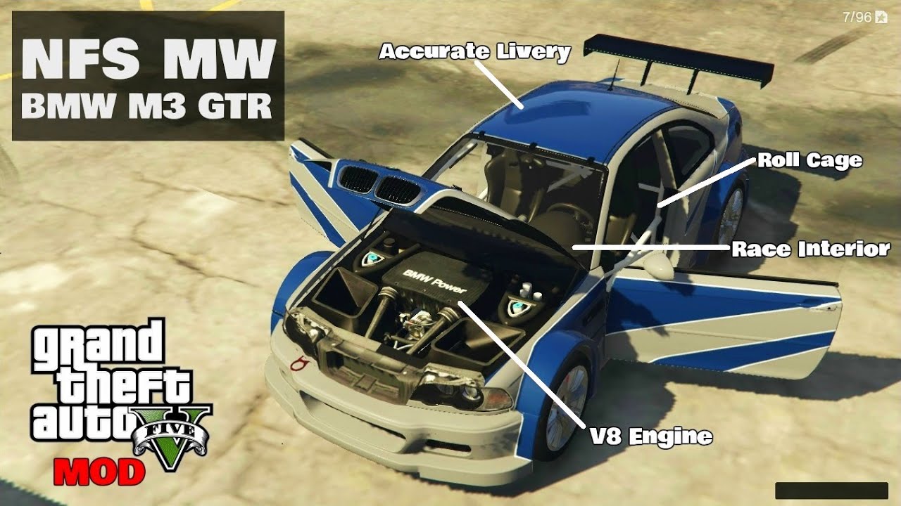 BMW M3 GTR [Mod] for GTA V | NFS Most Wanted Legend - YouTube