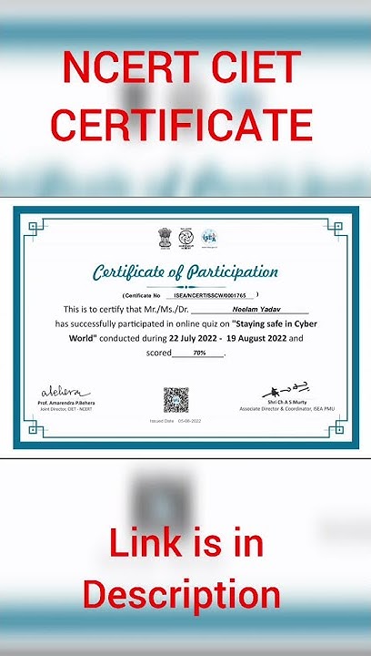 NCERT CIET Certificate // Free NCERT CIET Certificate download // SEVEN STUDY - YouTube