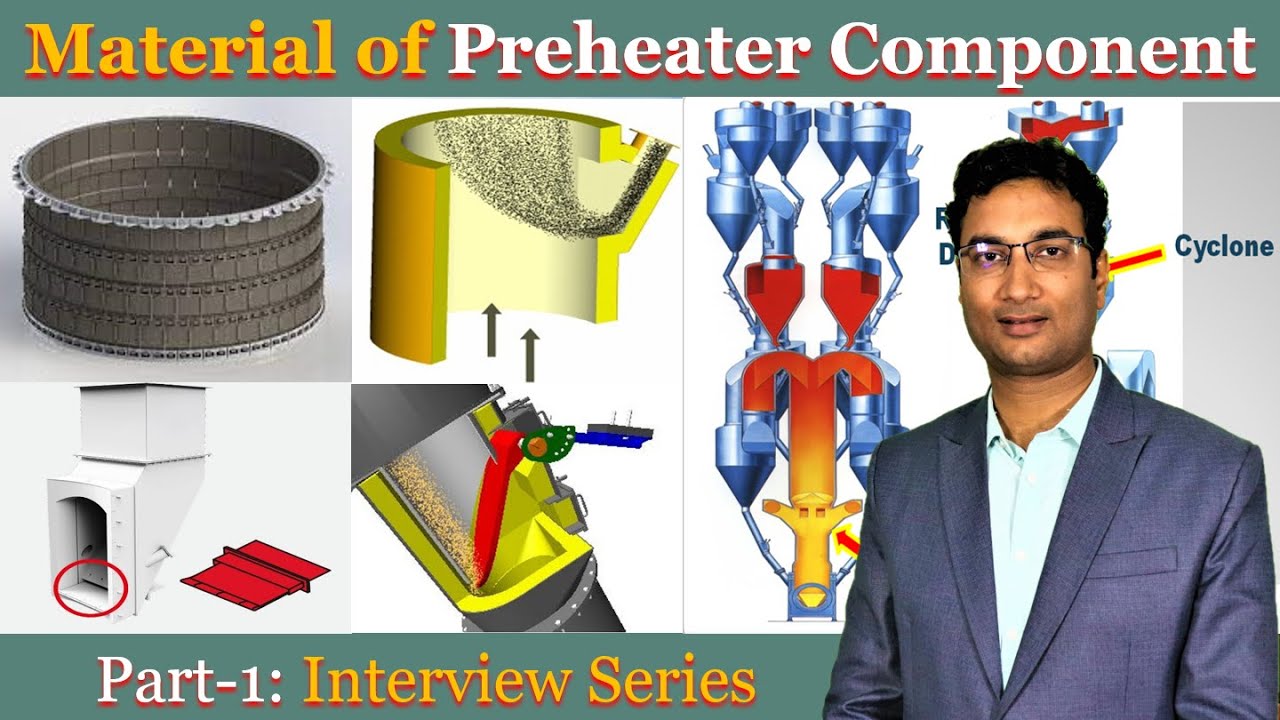 Material type of Preheater component like Dip tube, Flap Valve ...