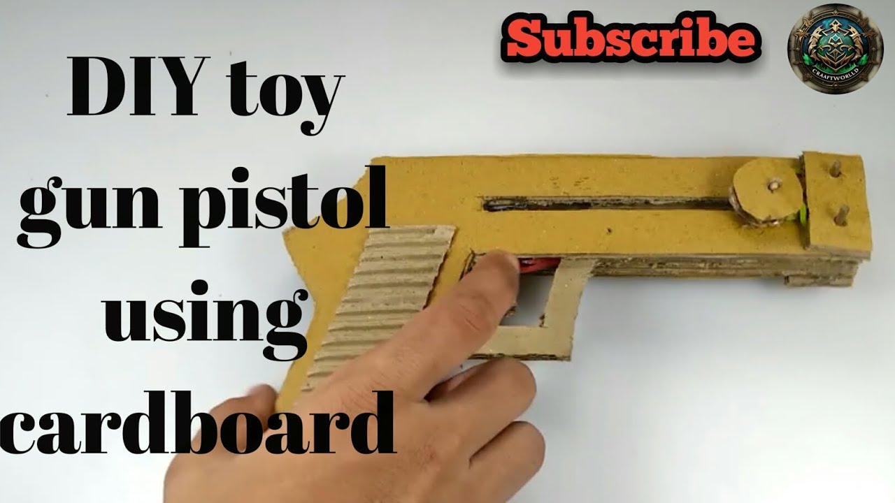 DIY toy gun pistol using cardboard - YouTube