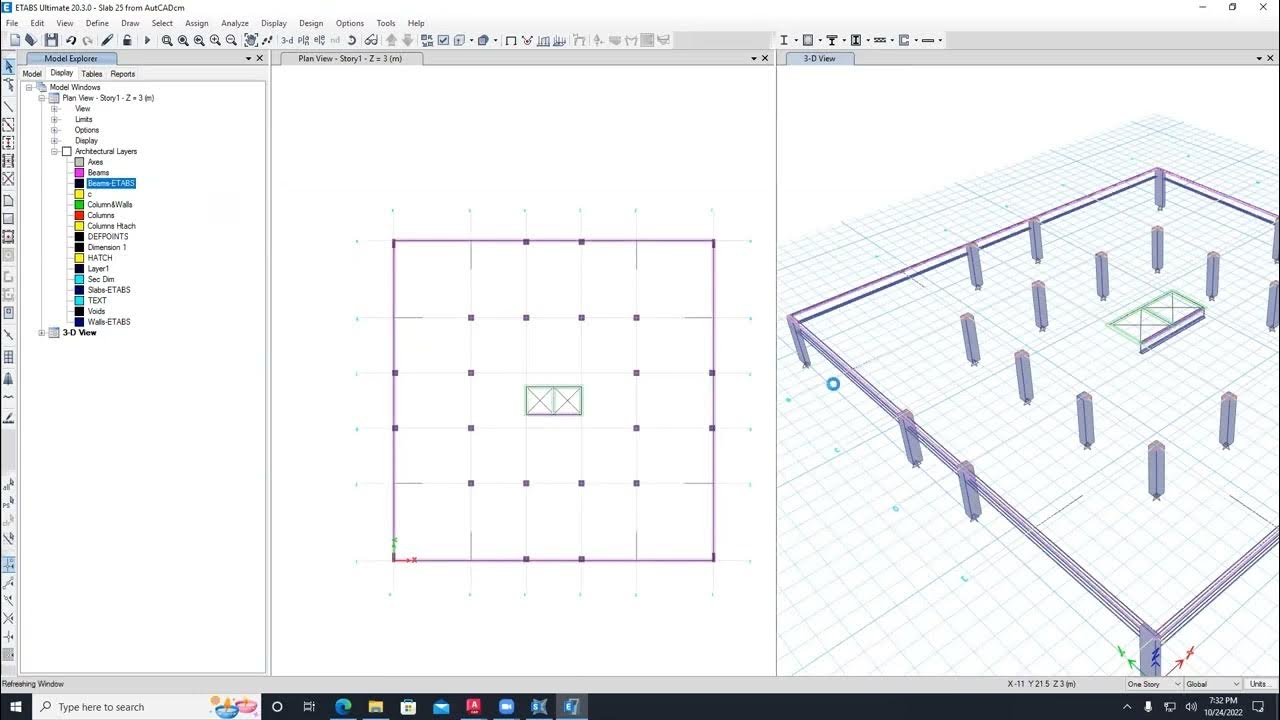 Tutorial 7 ETABS: From Auto CAD to ETABS - YouTube