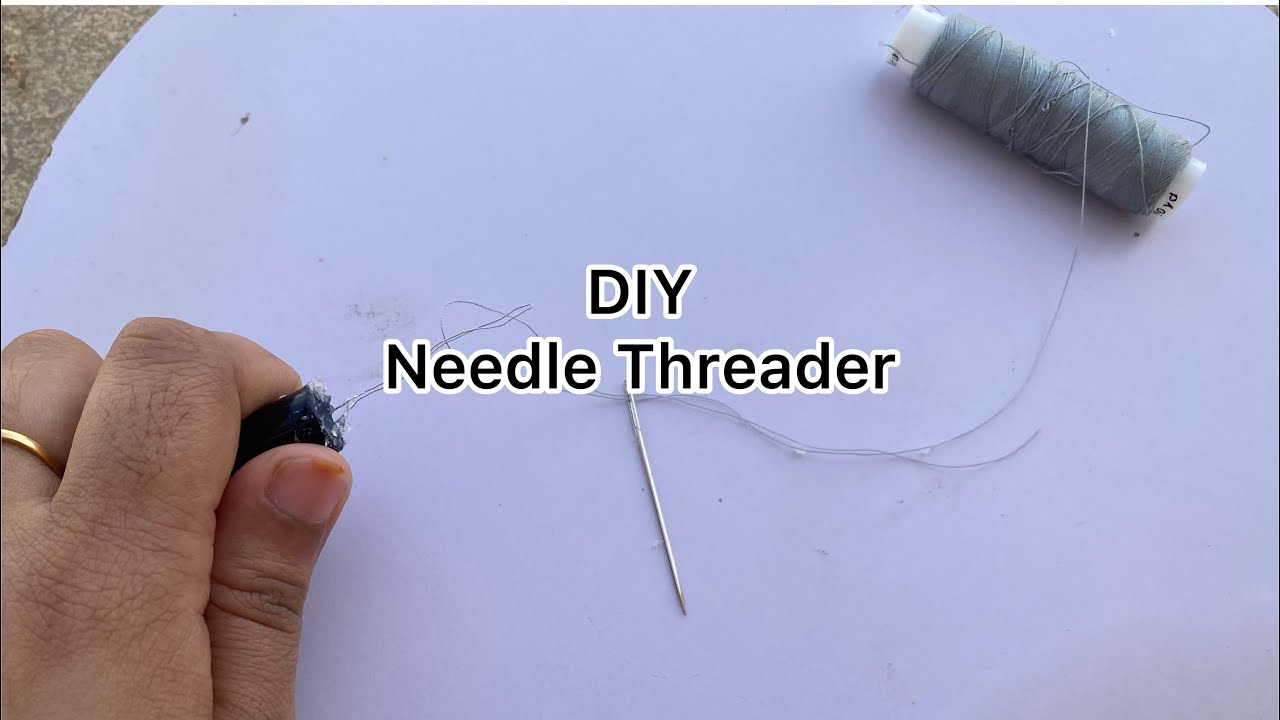 DIY/Needle Threader/hand maid/Easly way to Thread A Needle - YouTube