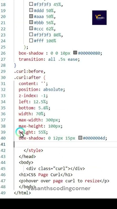 Page Curl Effect Using Html And Css Html Css Coding Webdevelopment 0257
