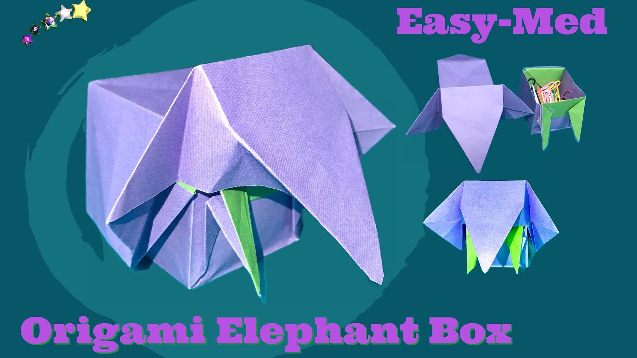 How to make gift Box origami ELEPHANT. Easy Med 12-minute crafts paper ...