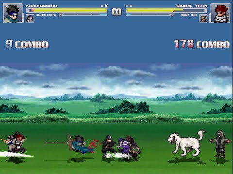 [Crow Sar Mugen 4v4 Simul 058] Konohamaru Sarutobi and Team 8 vs Team ...