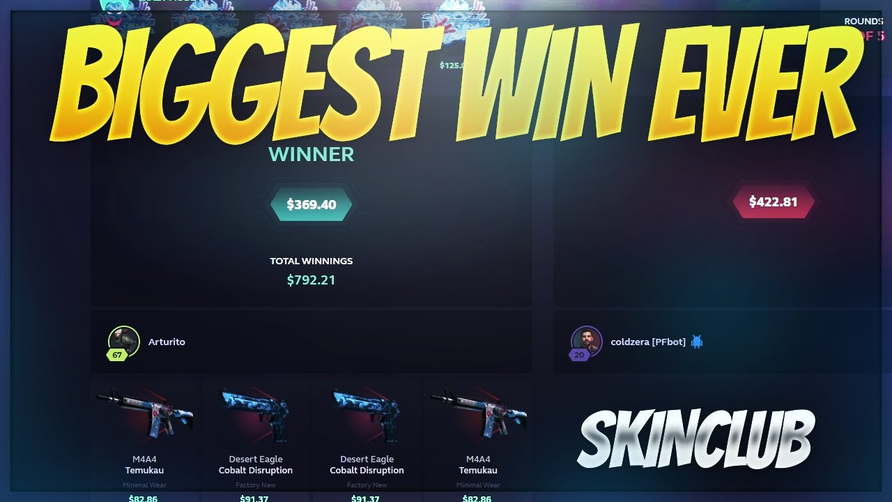 BIGGEST WIN EVER IN CSGO CASES - SKIN.CLUB - YouTube