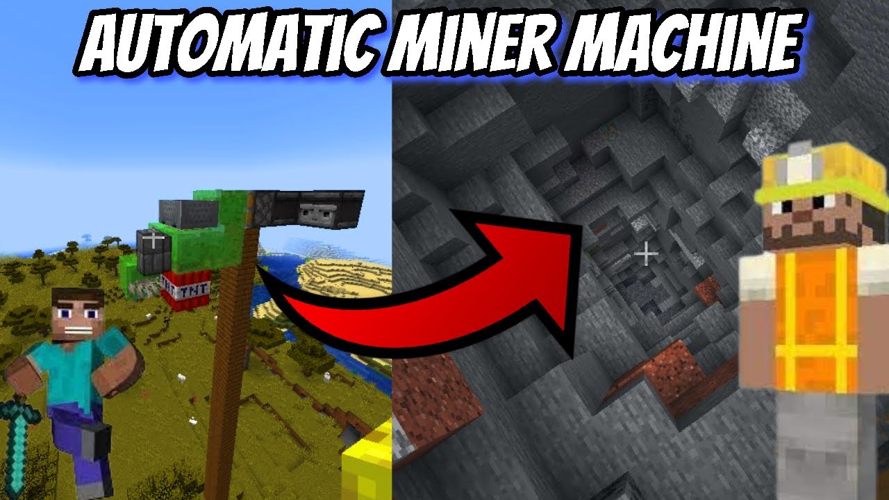 How to make automatic miner machine in minecraft - YouTube