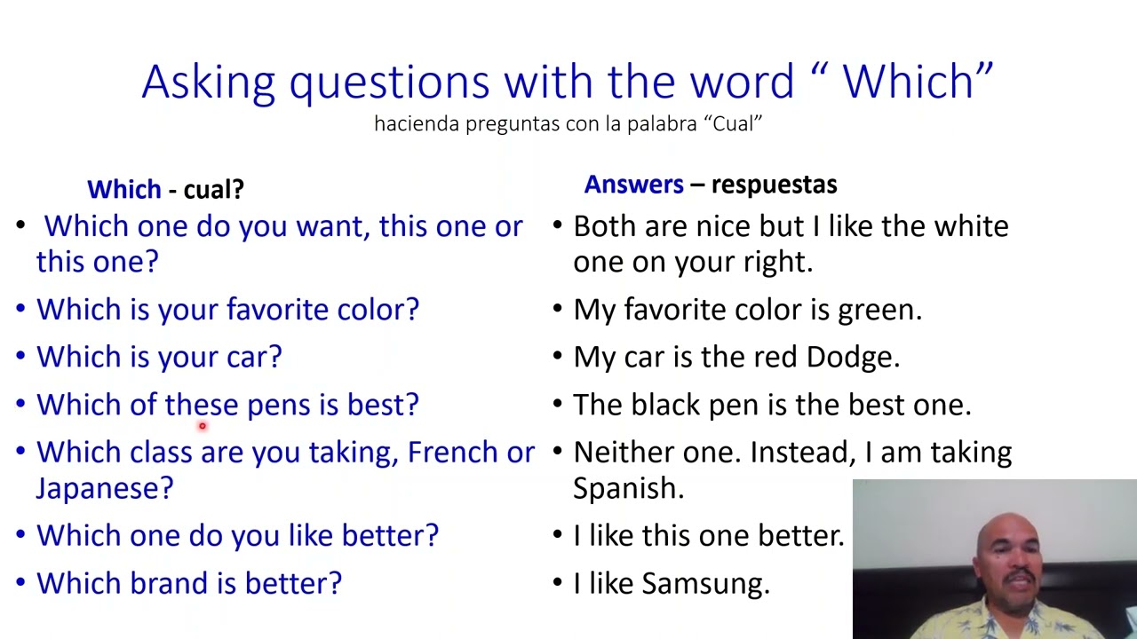 Asking Questions With the word Which English Classes For Beginners ...