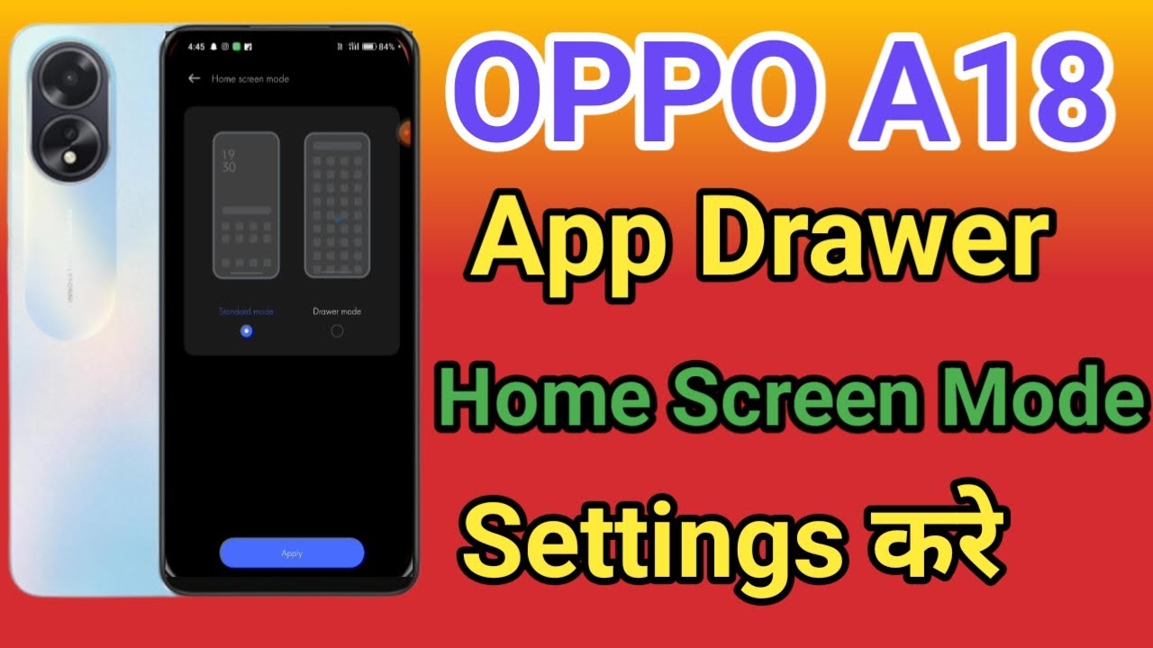 OPPO A18 home Screen Setting | How To Change Home Screen Mode in OPPO ...