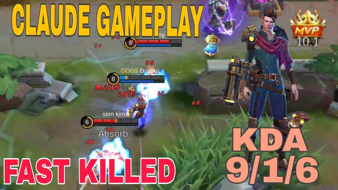 CLAUDE GAMEPLAY! PERFECT DAMAGE WITH GOOD TRICK THATS WHY BAN CLAUDE ...
