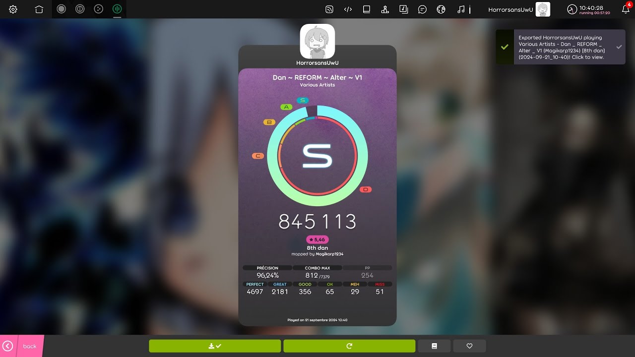 osu mania upscroll 8th dan pass | osu!lazer - YouTube