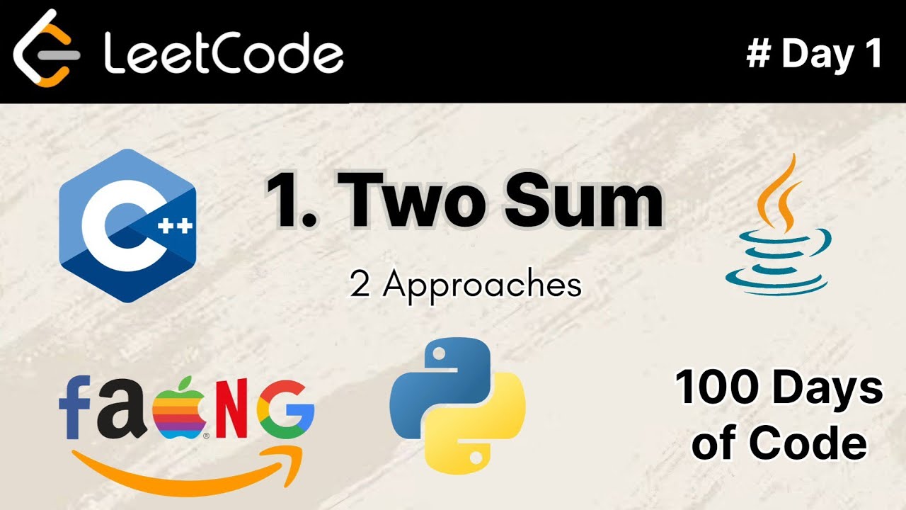 Two Sum | Leetcode Problem 1 | #Day1 of 100 Days of Code | #leetcode # ...
