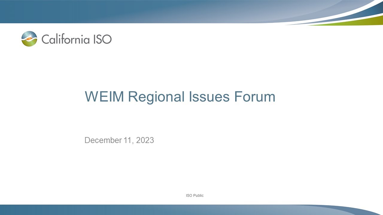 Dec 11, 2023 - WEIM Regional Issues Forum - YouTube