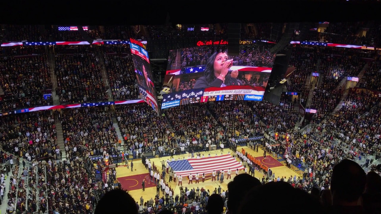 Cleveland Cavalier Fans Sing National Anthem Opening Night 2016-2017 ...