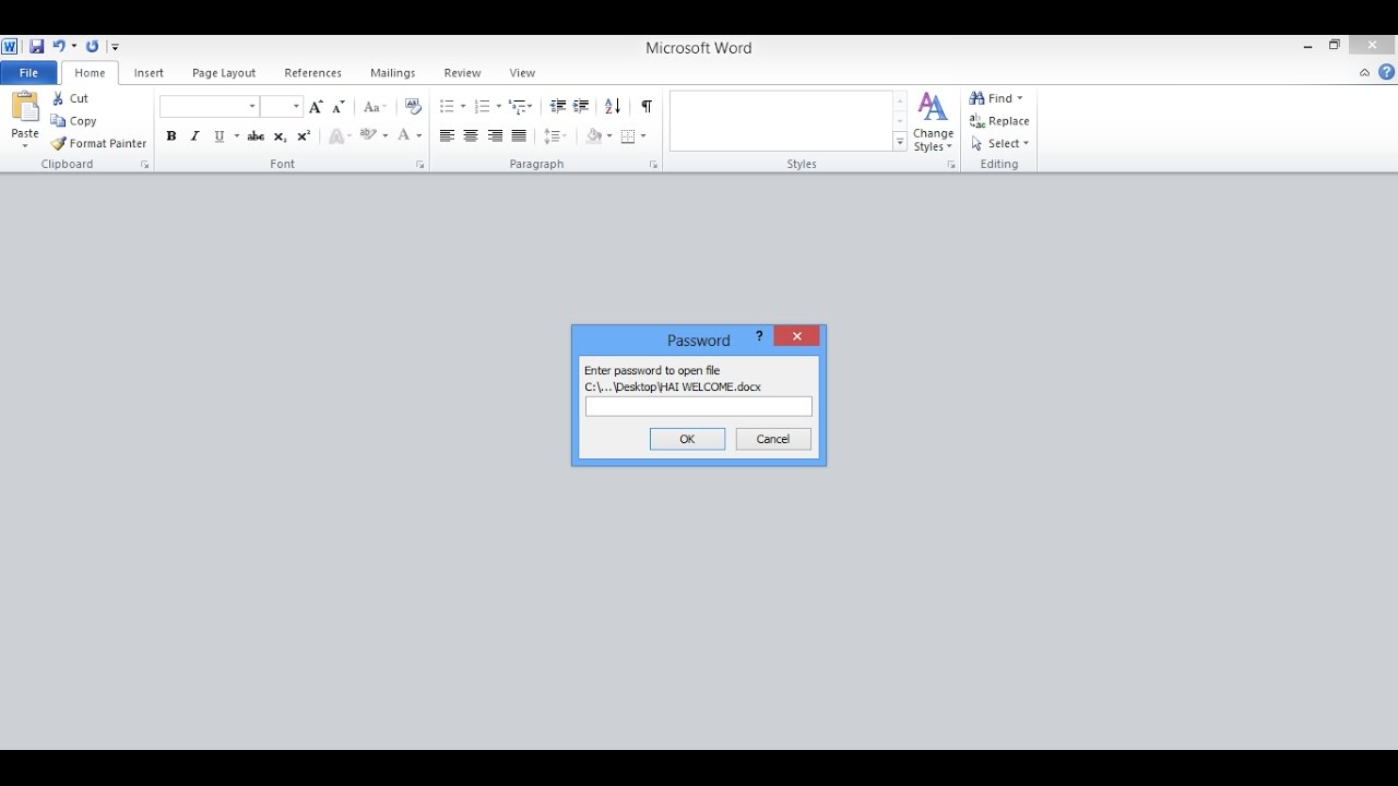 Set a Password protection in Microsoft Word document - YouTube