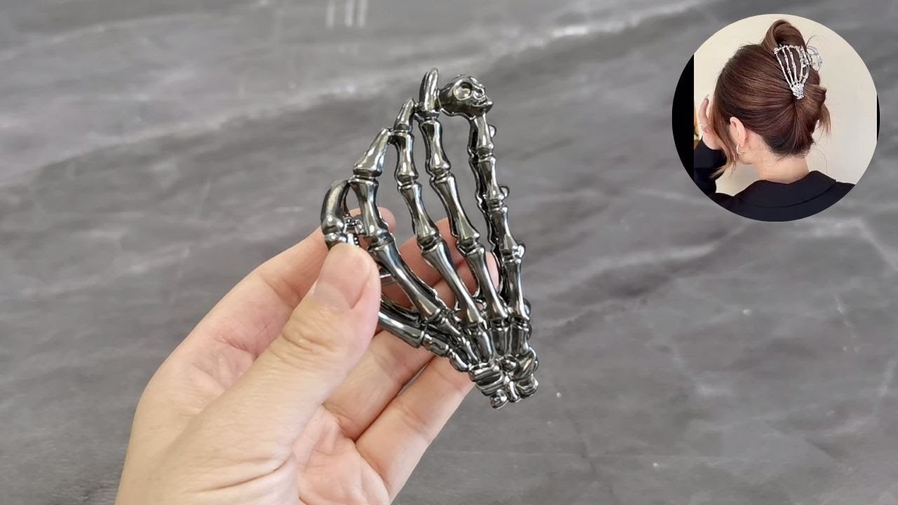 Skeleton Hand Metal Hair Claw Clips Unboxing and Review - YouTube