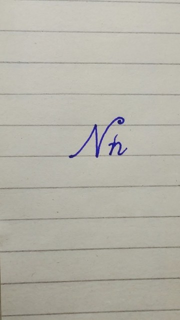 How to write N in cursive writing | a to z cursive writing #shorts # ...