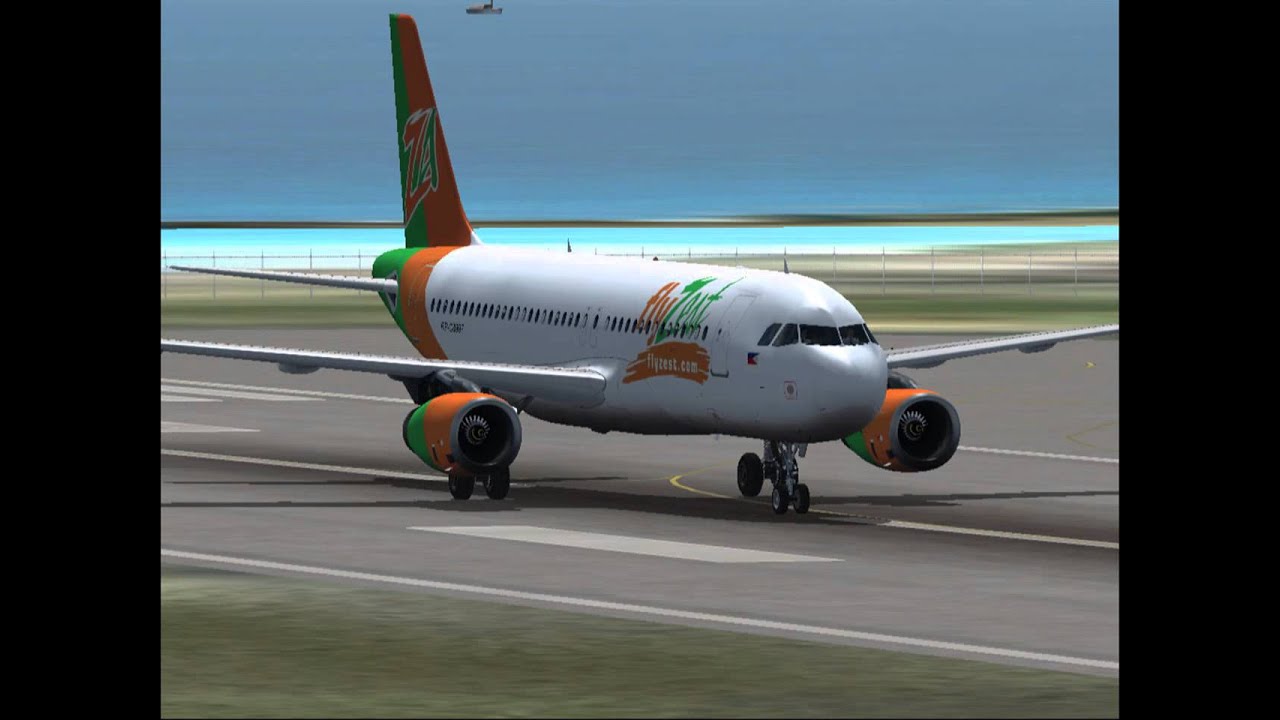 Flight Simulator X Part 2: Zest Air Airbus A320 Take-Off and Flyby ...