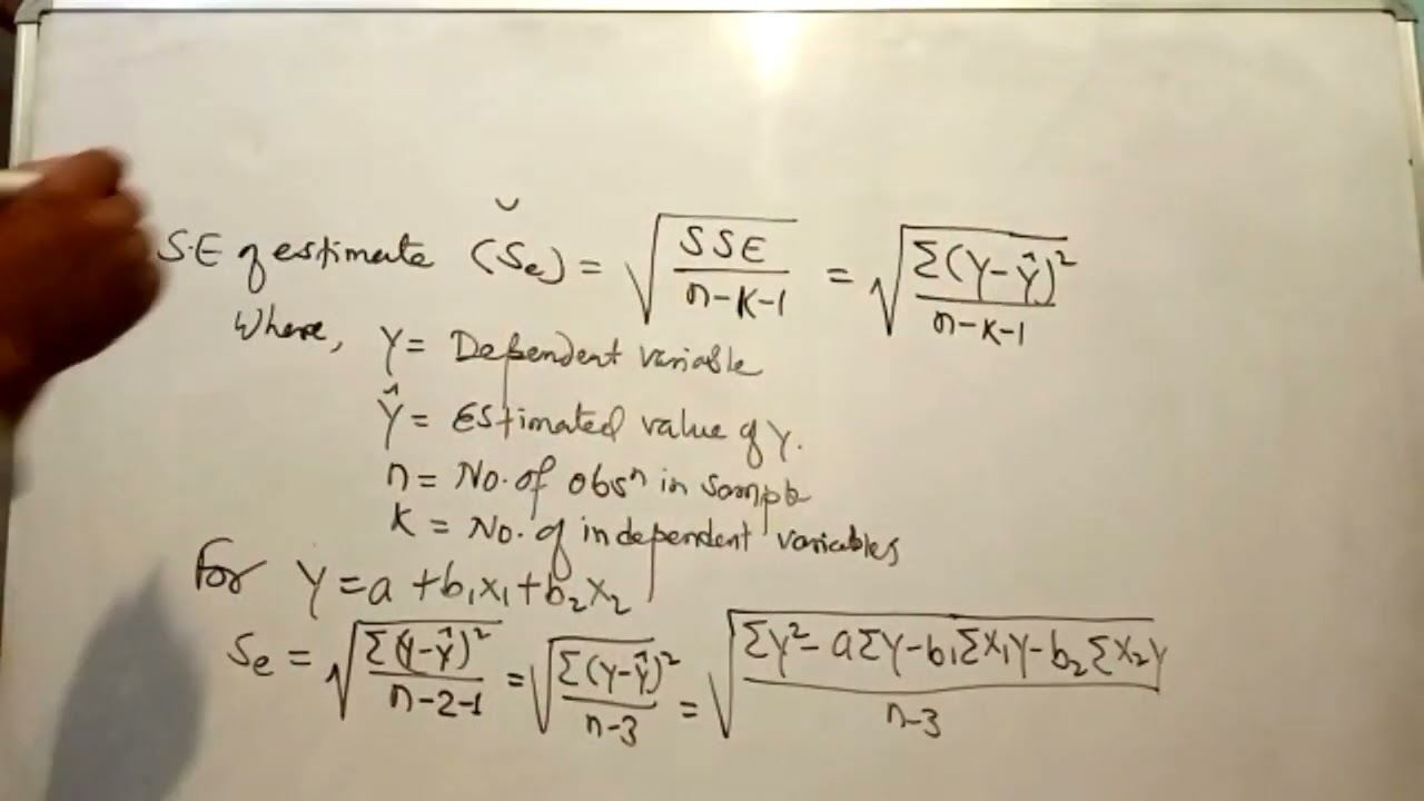 Multiple Linear Regression Standard Error Of Estimate YouTube Multiple Linear Regression Standard Error Of Estimate YouTube