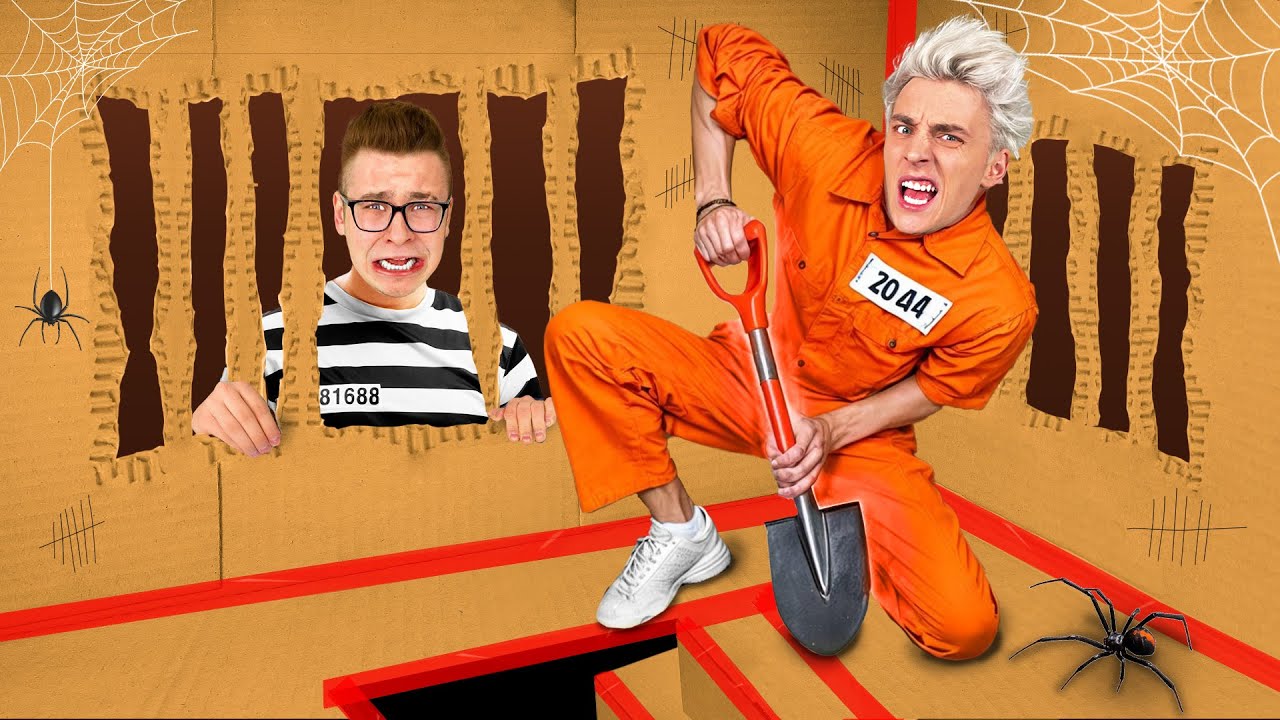 BOX FORT PRISON ESCAPE Challenge - YouTube