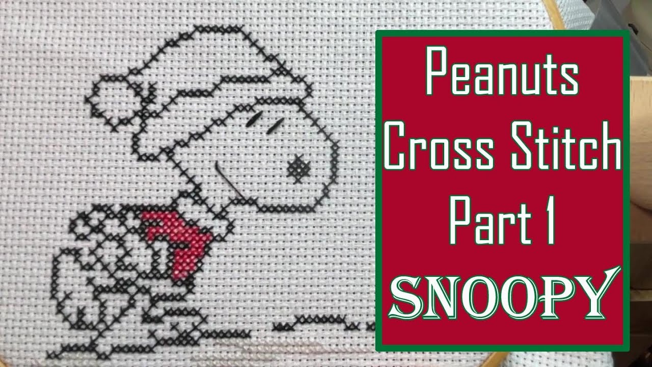 Snoopy | Peanuts Cross Stitch Tree Skirt Part 1 - YouTube