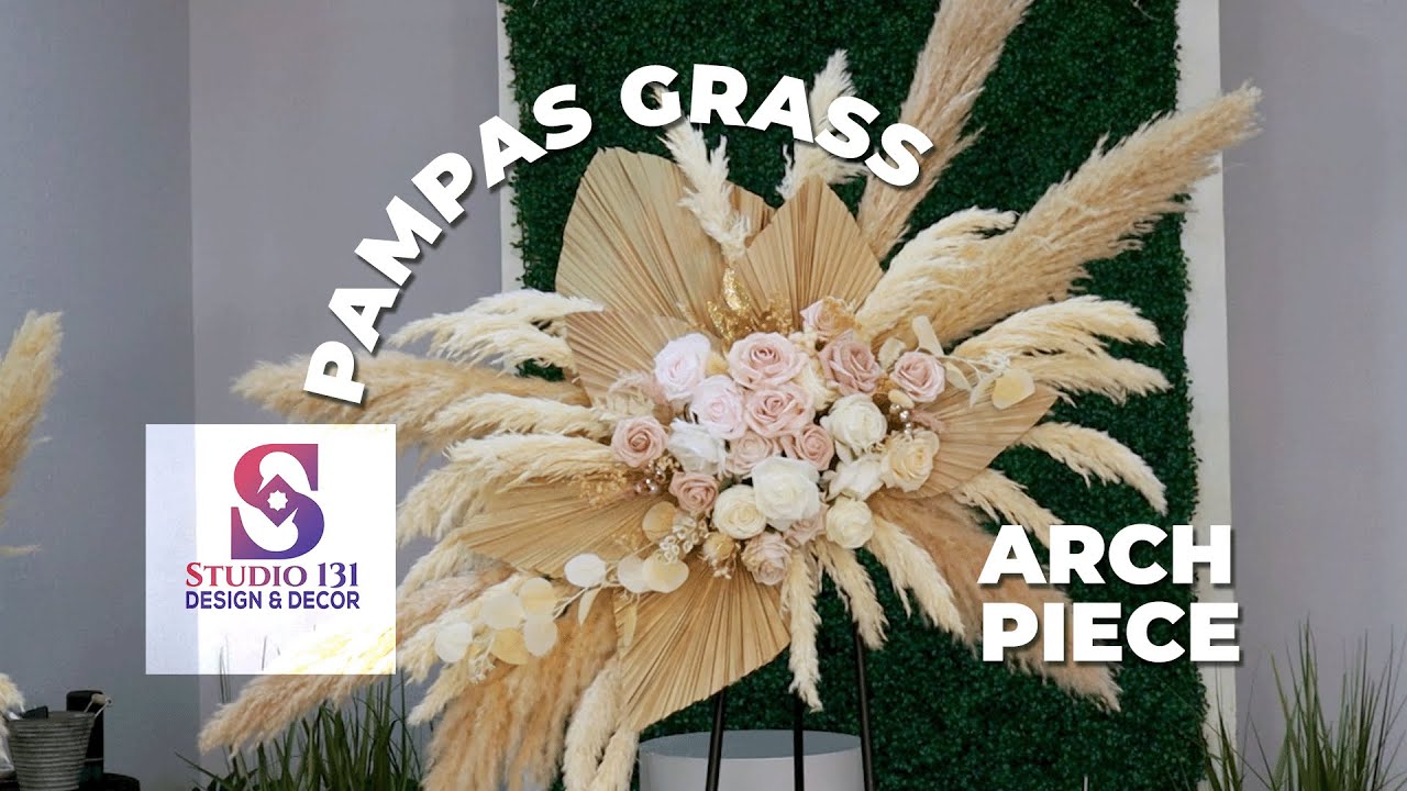 Pampas Grass Arch Piece with Premium Dried & Silk Florals for Weddings ...