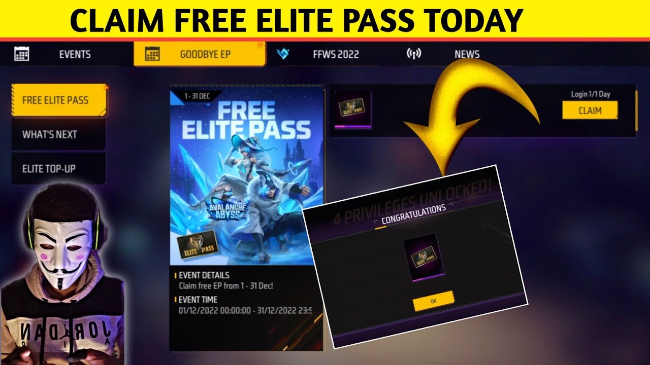 Claim Free Elite Pass Today | December Month Free Elite Pass | Ff New ...