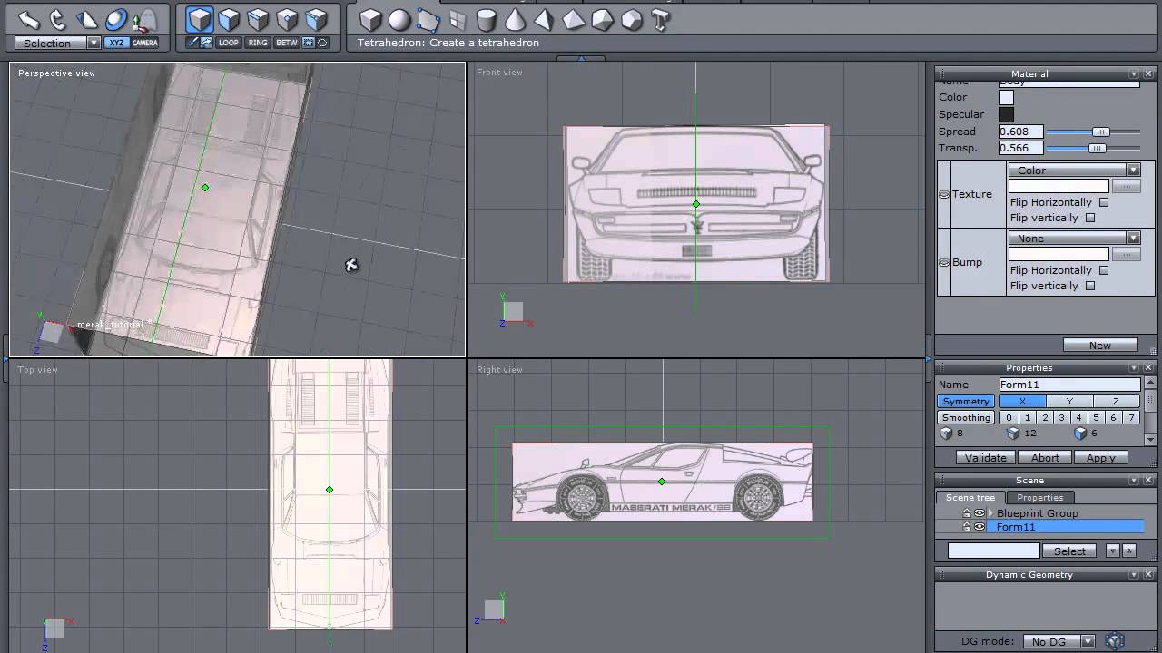 Hexagon Car Modeling Tutorial #2 - Maserati Merak: Part 1 - YouTube