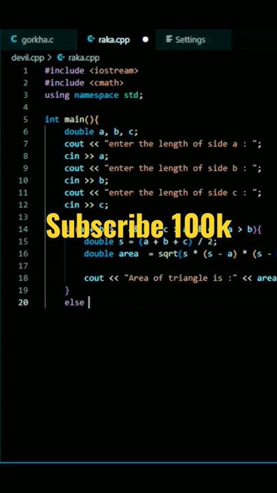 Herons Formula Triangles C Code Programming ๐๐๐คcoding Hacking ๐ป๐ป Youtube