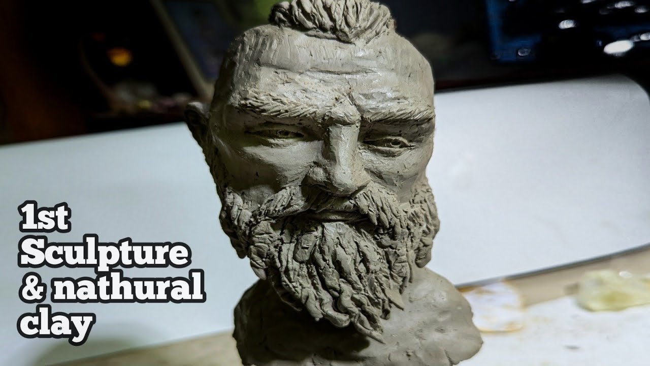 How to make a human face using natural clay - YouTube