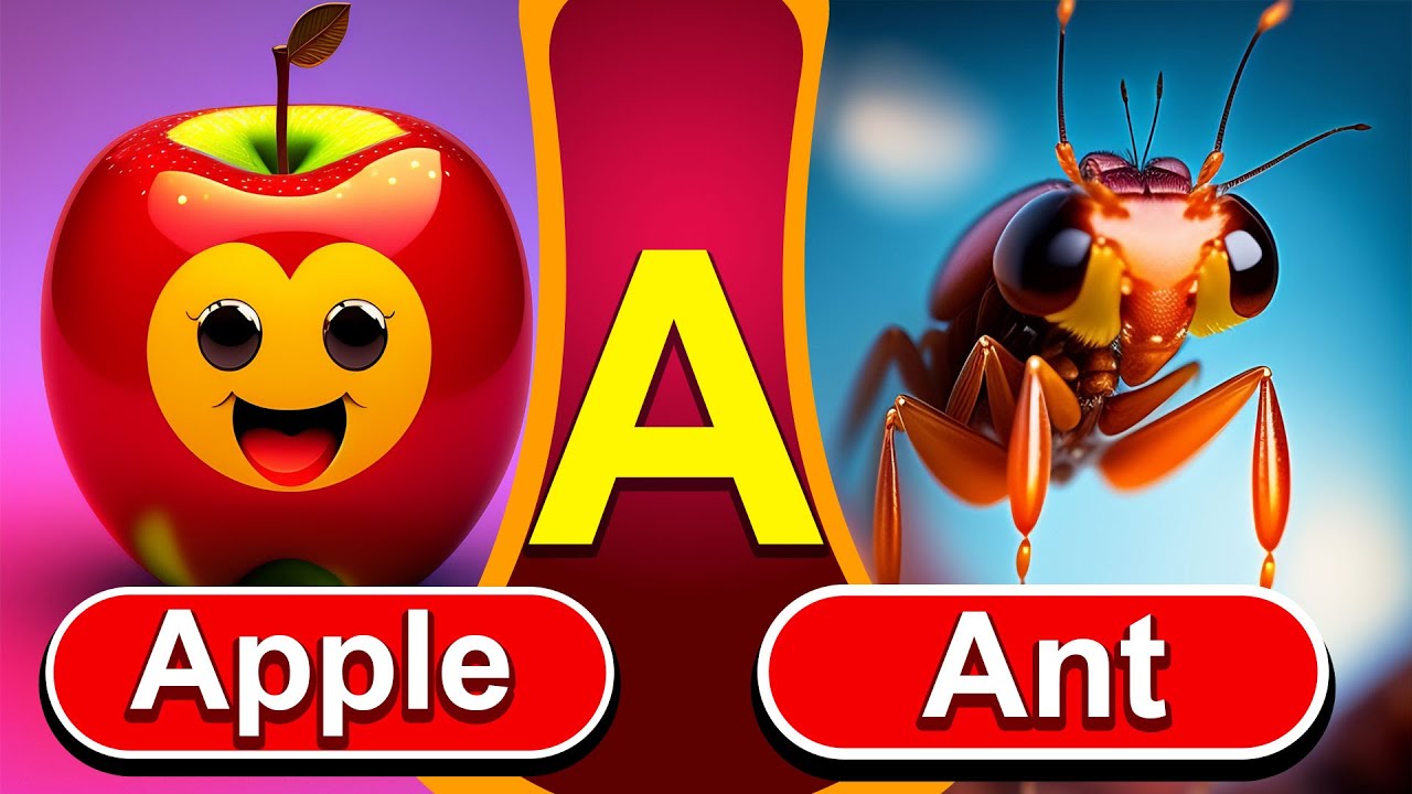 A For Apple - A For Ant - ABC Alphabet for Children - YouTube