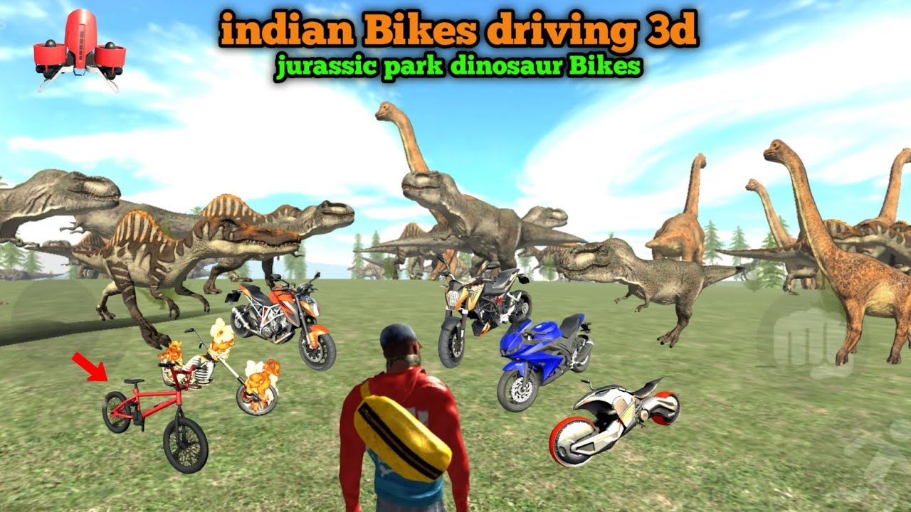 indian Bikes jurassic park Dinosaurs Bikes ride gameplay | indian bike ...