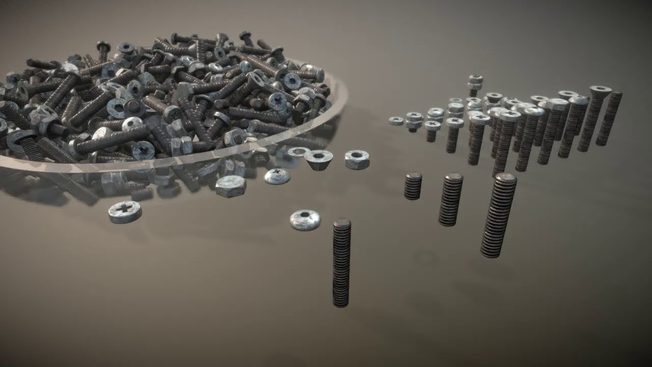 Low-Poly Rusty Nut and Bolt Package - Perspective 1 - YouTube