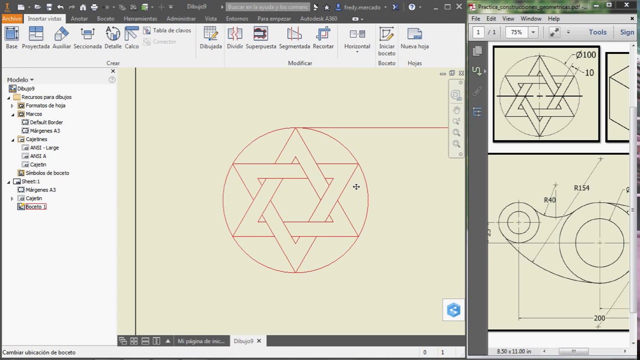 Tutorial Inventor 2017: entorno plano, desfase, girar y copiar, cortar ...