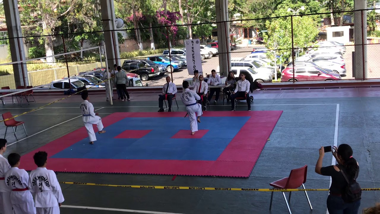 Chicos compiten en formas tul tkd itf - YouTube