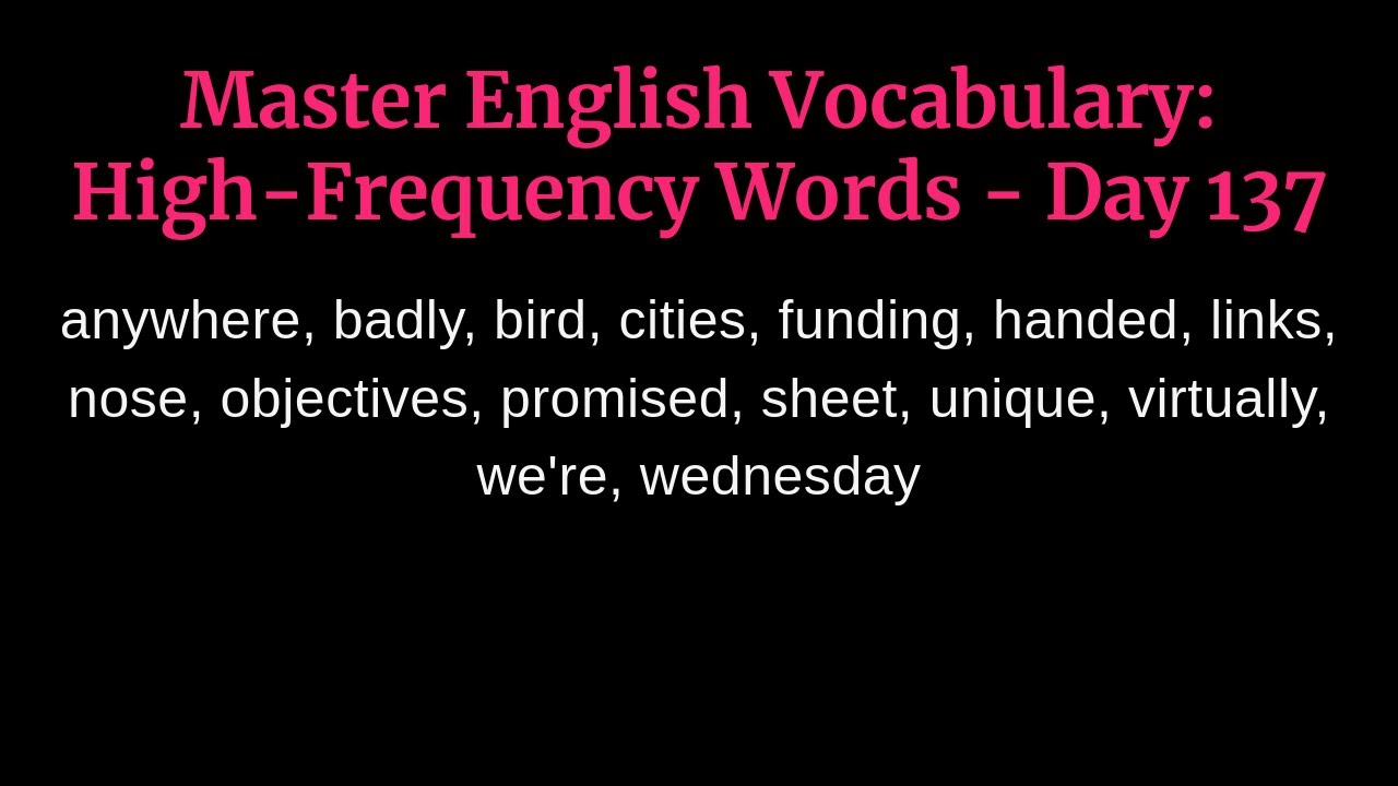 Master English Vocabulary: High-Frequency Words - Day 137 - YouTube