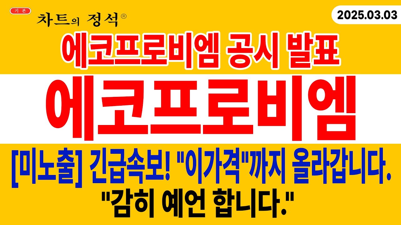 에코프로비엠 주간전망 긴급속보 에코프로비엠 2차전지 주주님들 必수시청 현 대응상황 美 상무부레포터 발표 에코프로비엠