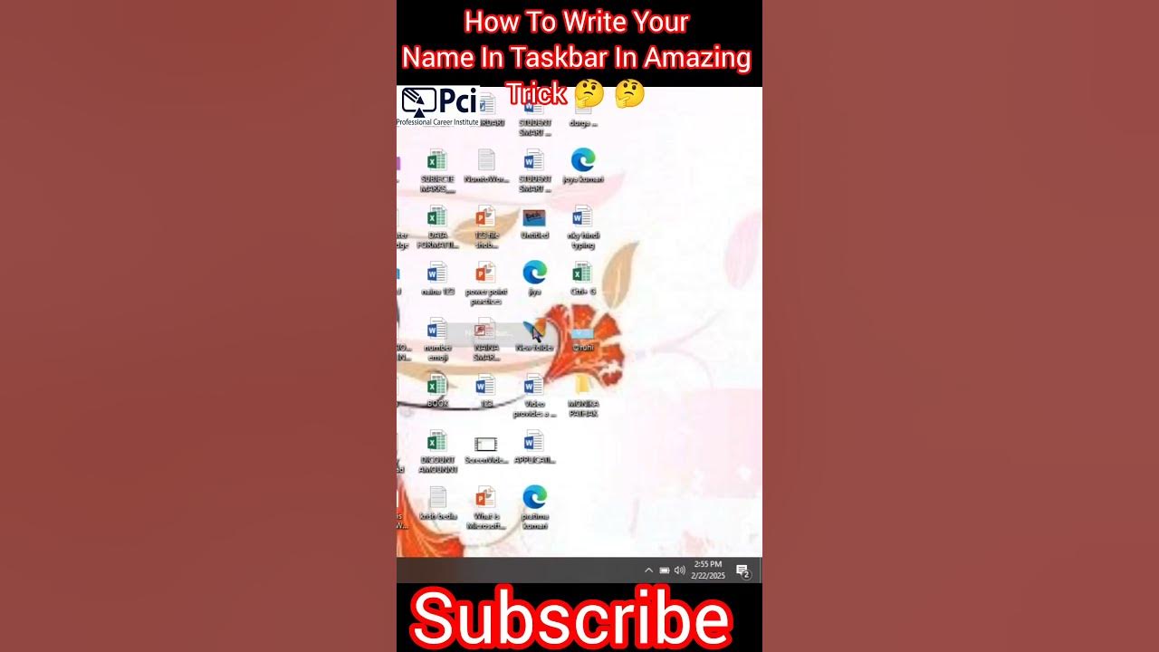 How to Write your Name In System Taskbar With Amazing Trick #shorts #excel #ytshorts #viralvideo ...