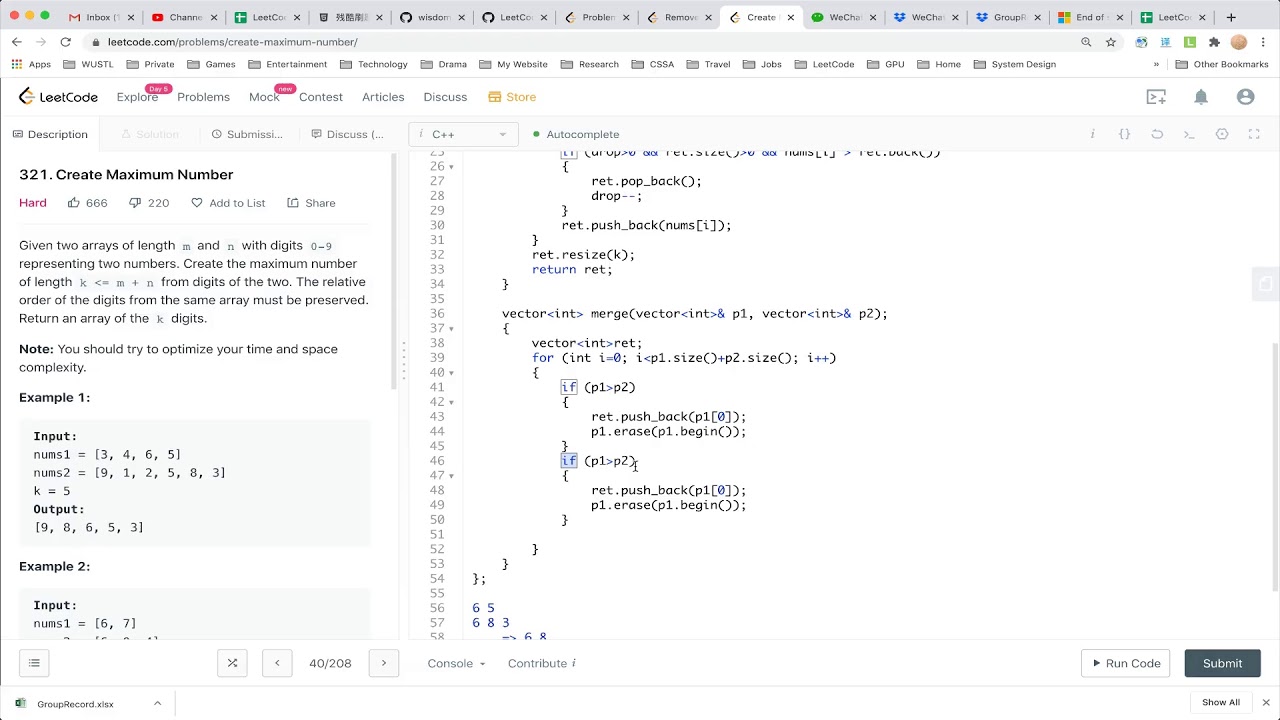 【每日一题】321. Create Maximum Number, 7/5/2020 - YouTube