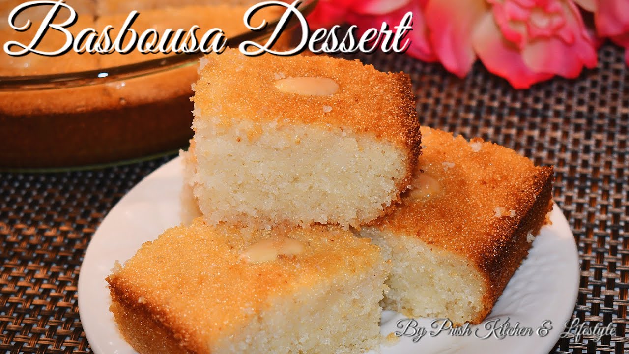 Basbousa Recipe | Semolina Cake | Middle Eastern Dessert | How to make ...