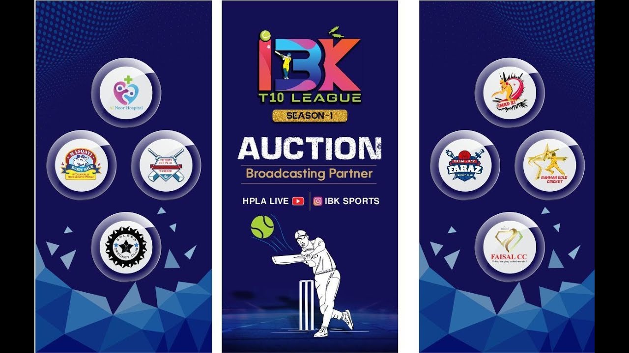 IBK T10 LEAGUE SEASON -1 - PLAYERS AUCTION - YouTube